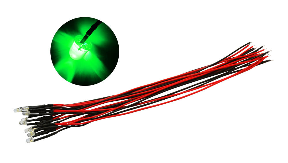 LED-3MM-10G PRE-WIRED 3MM BRIGHT GREEN LED BULBS (10) - My Tobbies ...