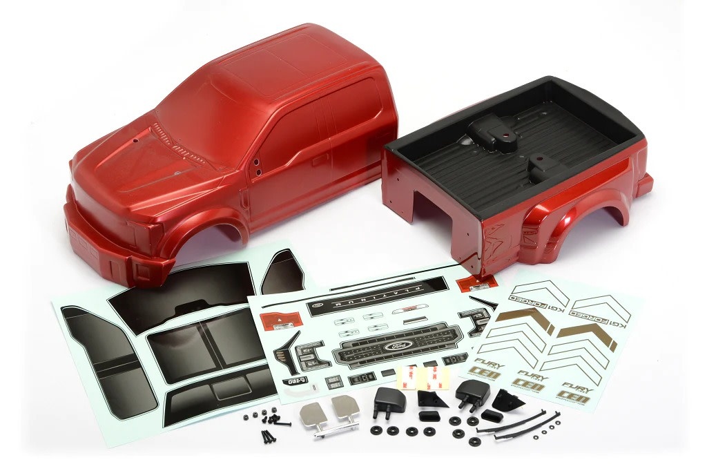CEGCD0904 FORD F-450 V2 COMPLETE BODY SET W/KG1 DECALS (CANDY APPLE RED ...