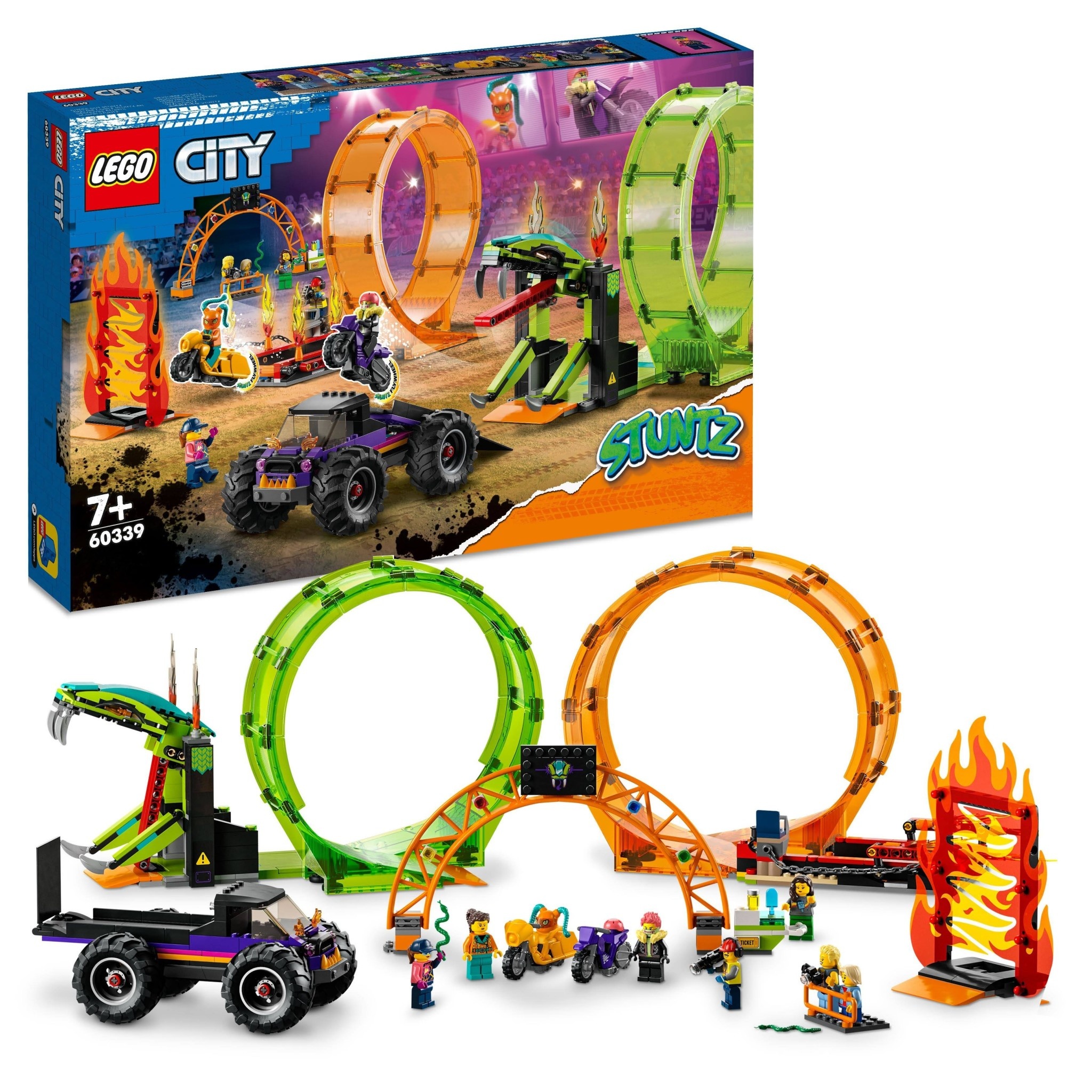 LEGO 60339 CITY DOUBLE LOOP STUNT ARENA 598PCS - My Tobbies - Toys ...