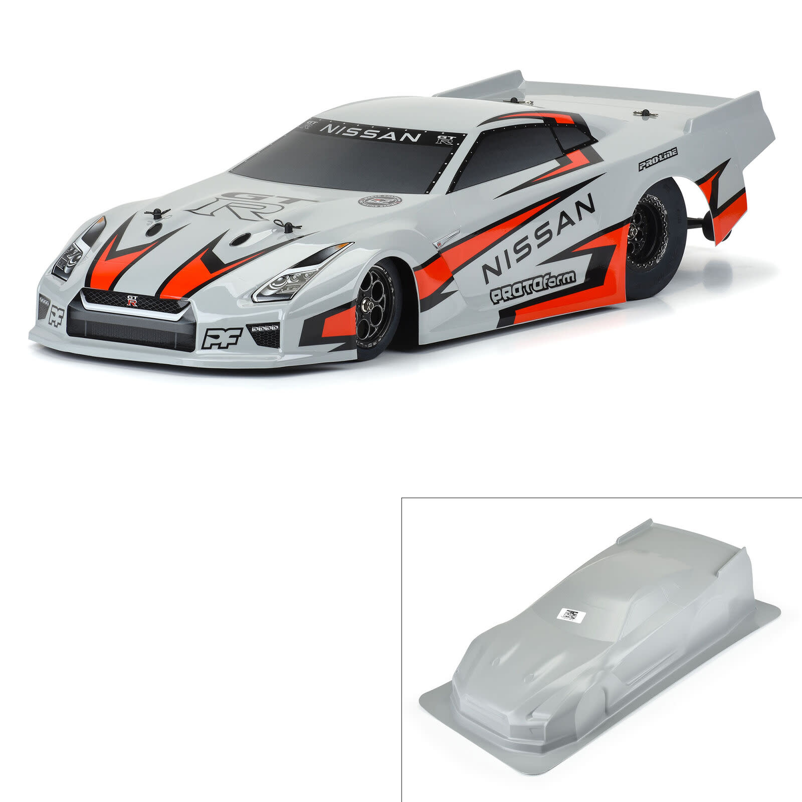 PRM158514 1/10 NISSAN GT-R R35 PRO MOD TOUGH-COLOR GRAY BODY: DRAG CAR ...