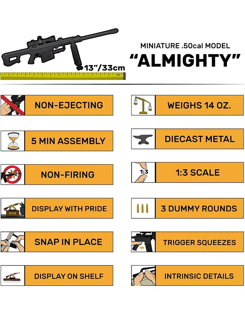 GGS .50CAL BARRETT 82A1 1/3 SCALE NON-FIRING TOY MODEL - My Tobbies ...