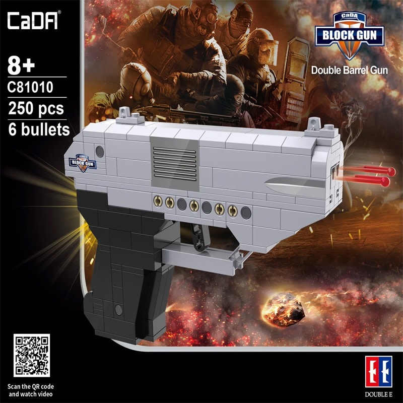 CAD81010 BLOCK GUN DOUBLE BARREL PISTOL - My Tobbies - Toys & Hobbies