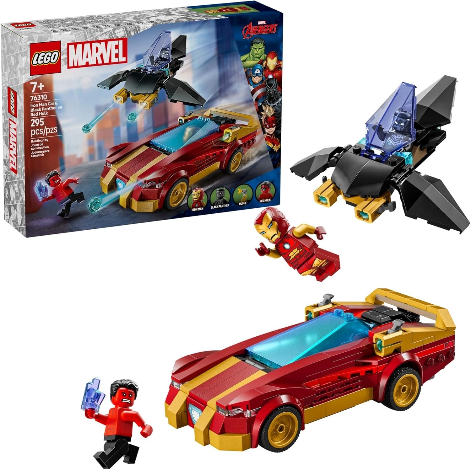 LEGO 76310 MARVEL IRON MAN CAR & BLACK PANTHER VS. RED HULK - My ...
