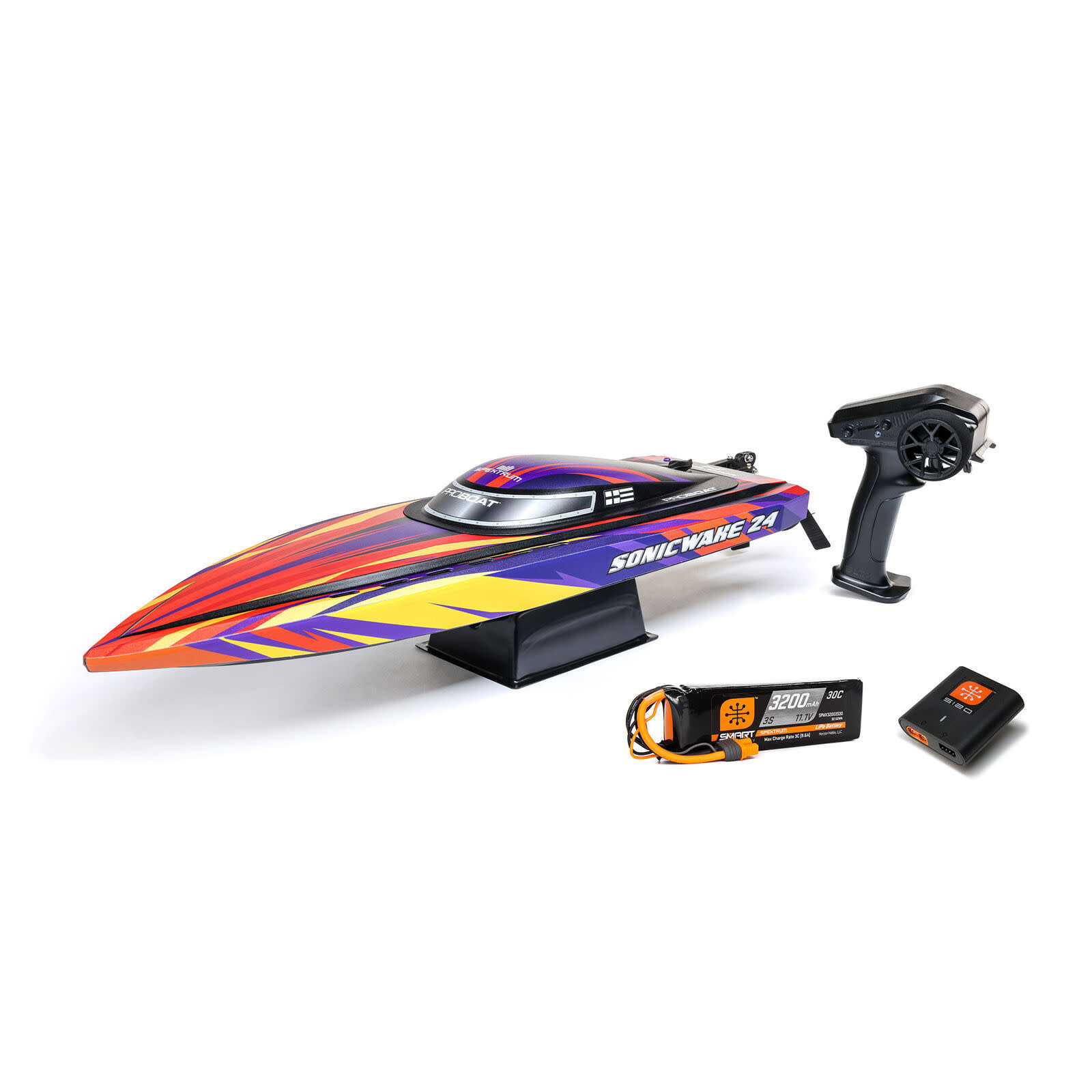 PRB-1992T1 SONICWAKE 24" SELF-RIGHTING BRUSHLESS DEEP-V RTR (BATTERY ...