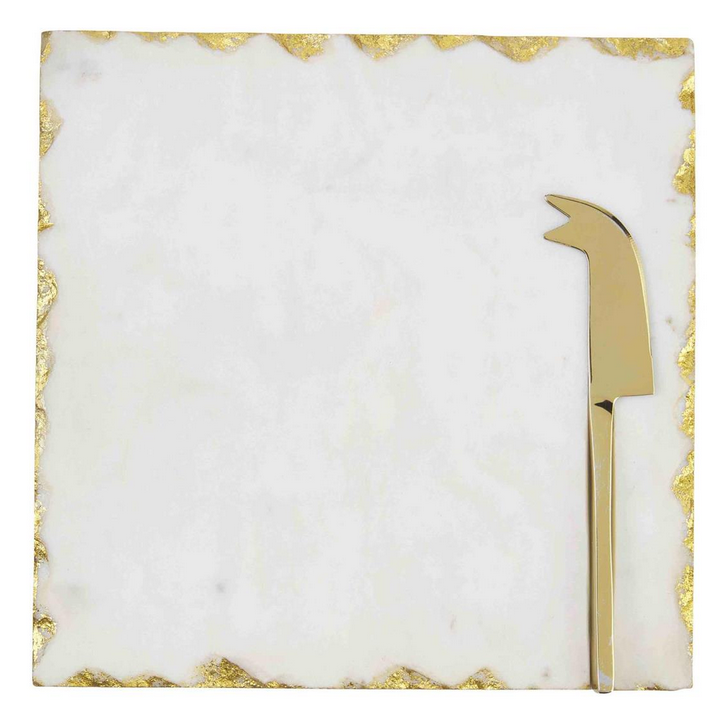 Mud Pie Chipped Gold Marble Cheese Set - Oak & Willow