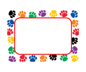 Colorful Paw Prints Name Tags/Labels - Inspiring Young Minds to Learn