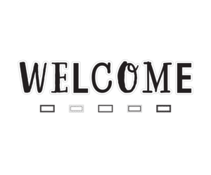 Black and White Welcome Bulletin Board - Inspiring Young Minds to Learn