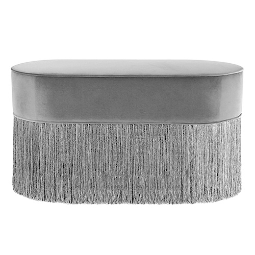 Light Gray Long Oval Bench - Cayen Home