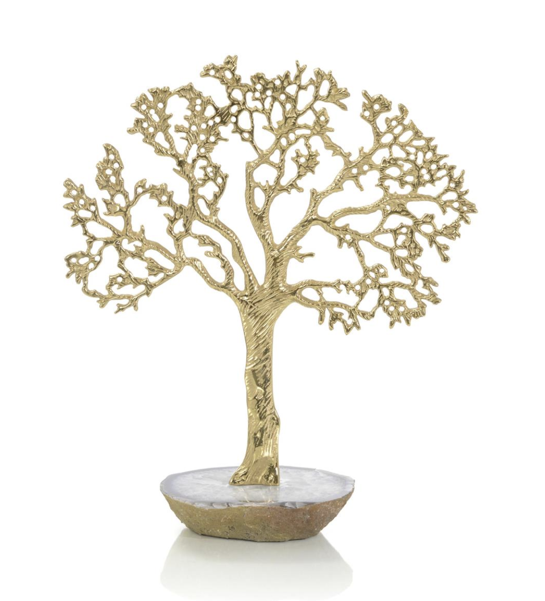 Brass Tree On Agate Sculpture - Cayen Home