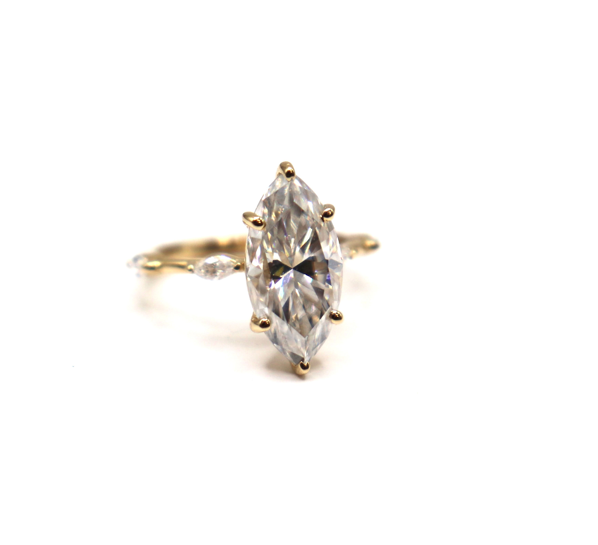 Bague Solitaire Marquise 4ct Moissanite 4 Marquise 14ky Bijouterie Paré