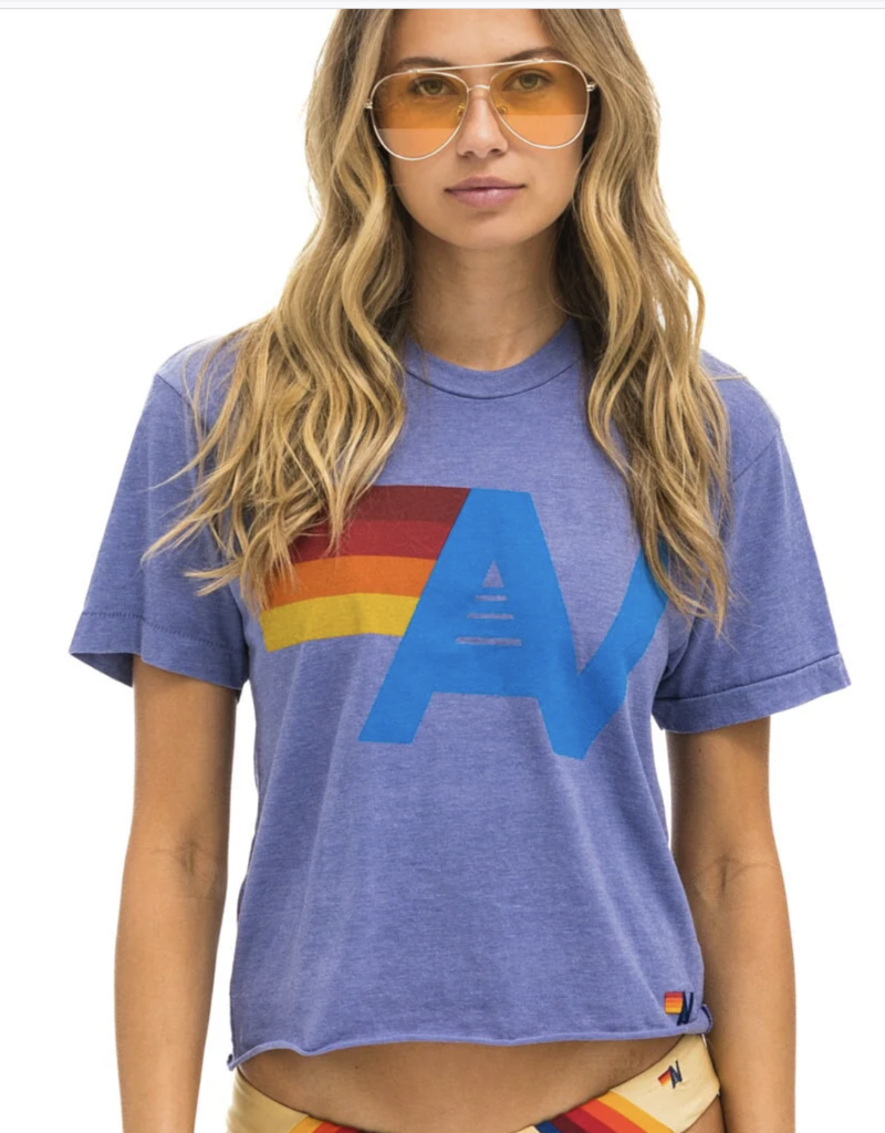 Aviator Nation Logo Boyfriend Tee - Lavender - Skipper & Scout