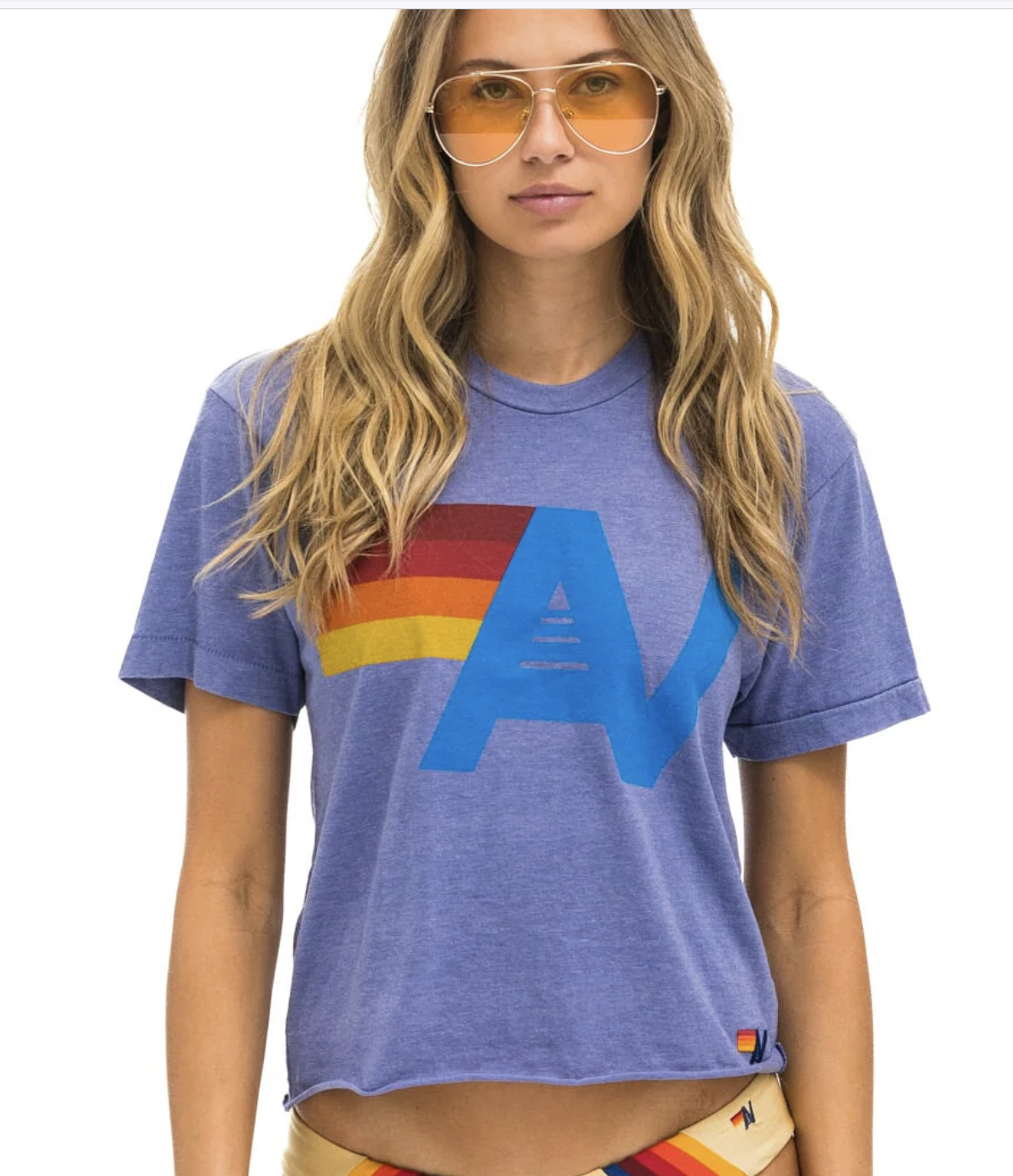 Aviator Nation Logo Boyfriend Tee - Lavender - Skipper & Scout