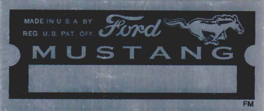 I1 Vin Tag - Ford Mustang - Affordable Street Rods
