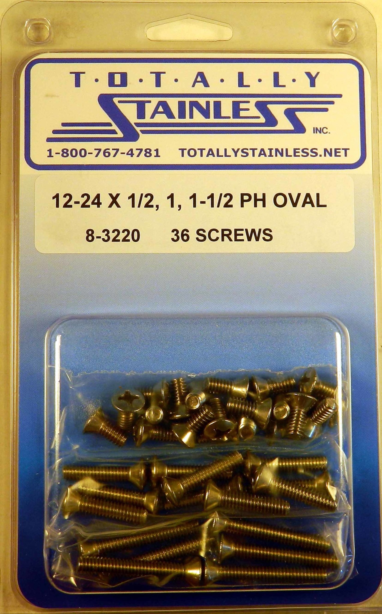 12 24 X 1 2 1 1 1 2 Stainless Phillips Oval Machine Screws