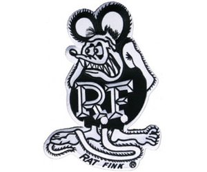Black & White - Rat Fink Embroidered Patch - Affordable Street Rods