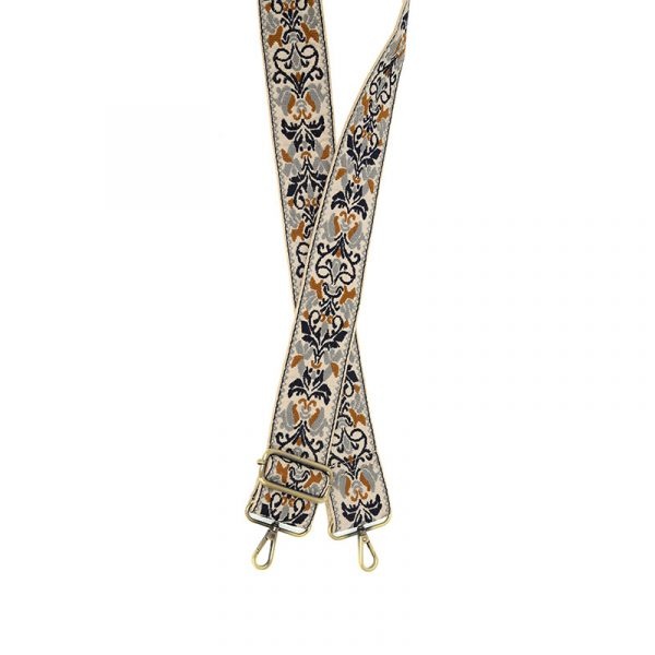 Joy Susan Floral Filigree Embroidered Guitar Strap - Gracious Me!