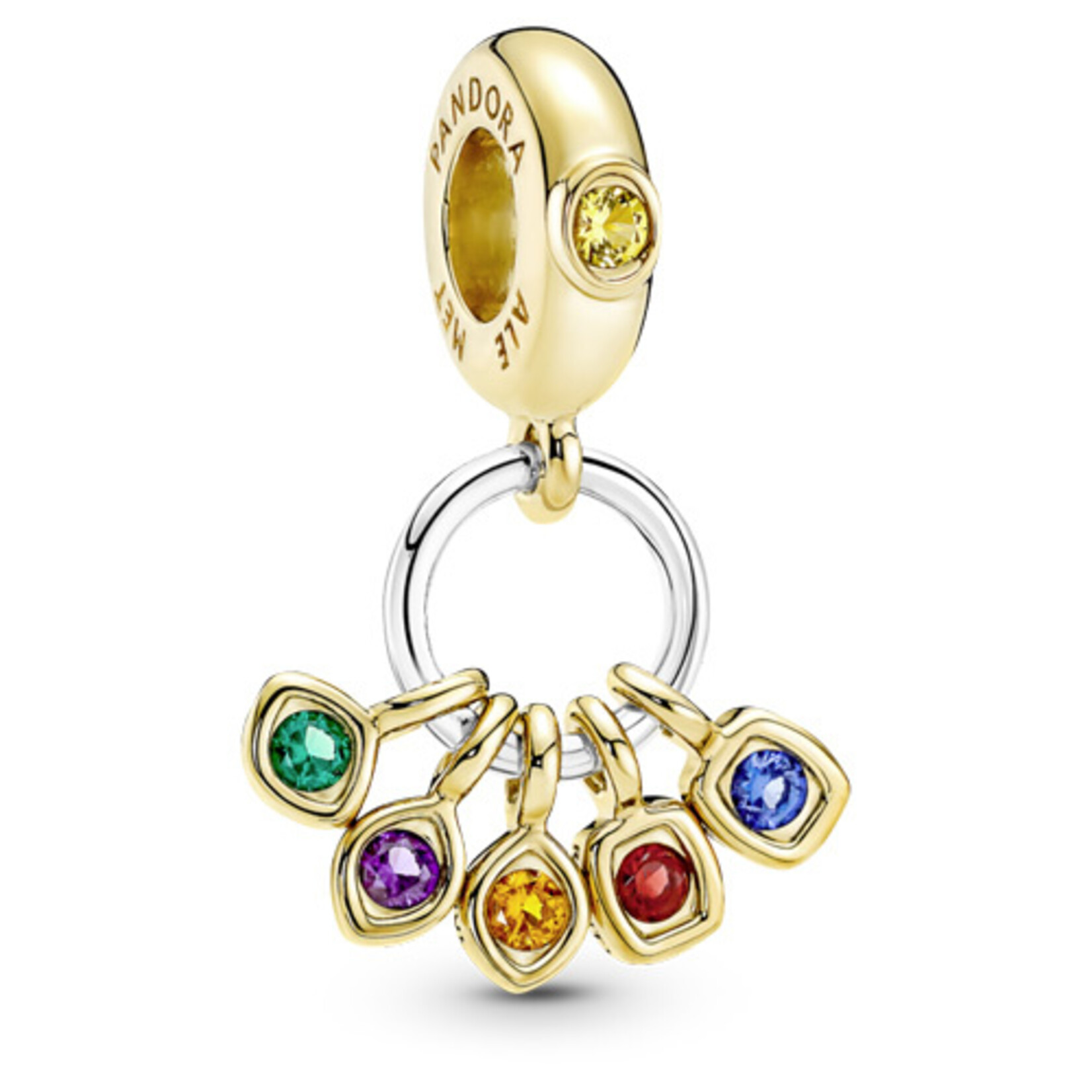 Pandora Gold Marvel The Avengers Infinity Stones Dangle Charm ...