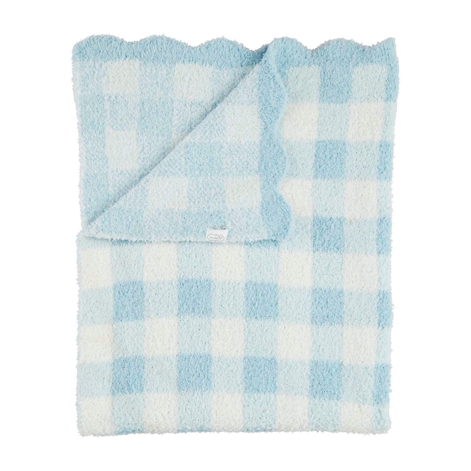 Blue Gingham Chenille Blanket - Gracious Me!