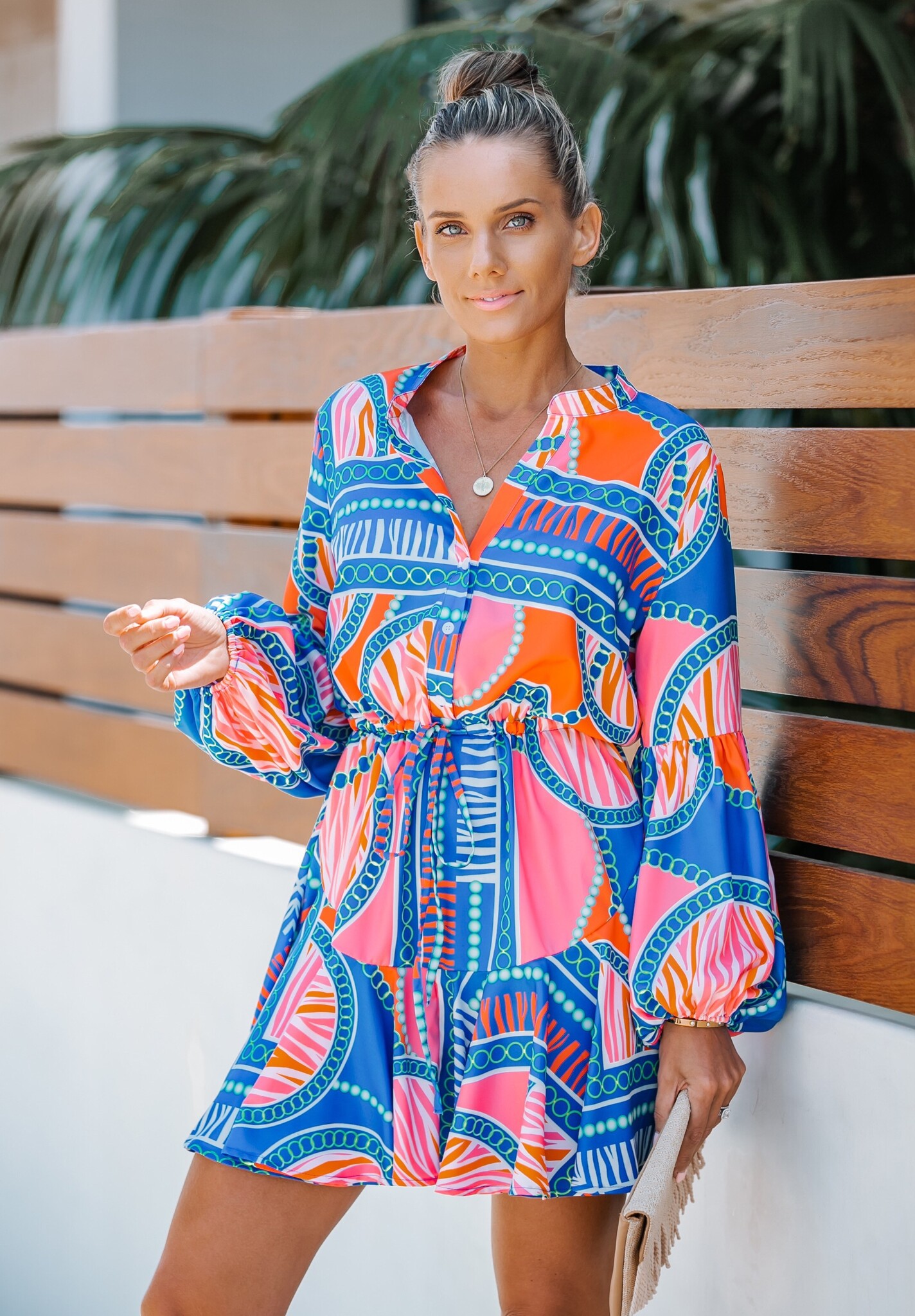 Diane Blue Print Dress - Gracious Me!