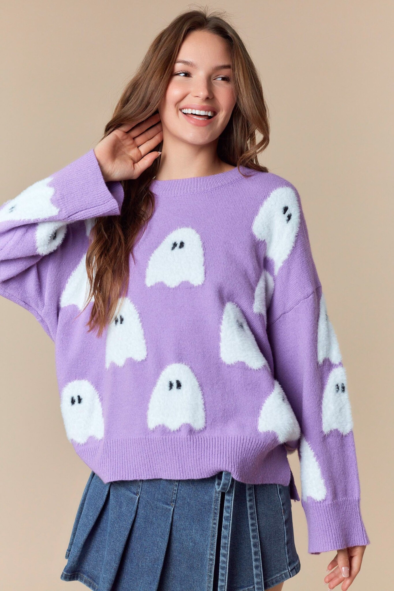 Boo Ghost Purple Sweater - Gracious Me!