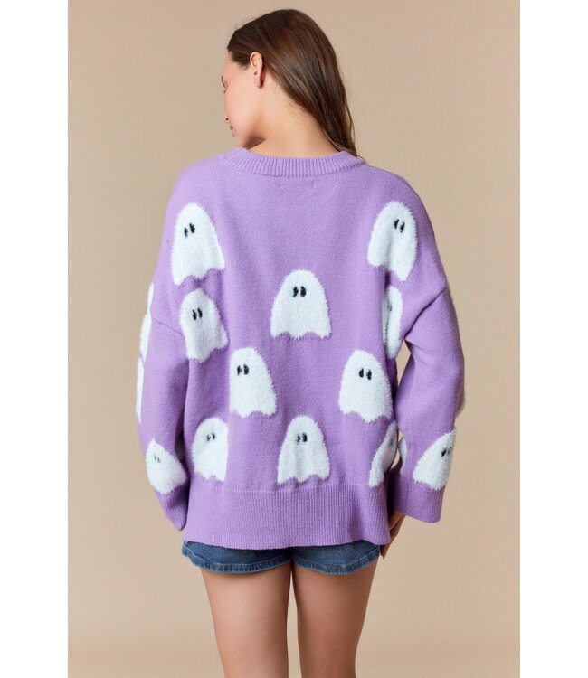Boo Ghost Purple Sweater - Gracious Me!