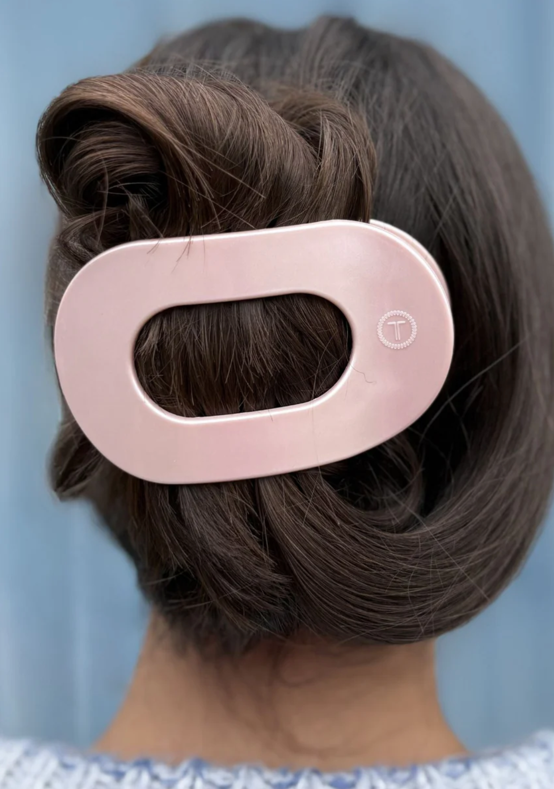 Large Round Hair Clip- Pearly Pink - Terra Home