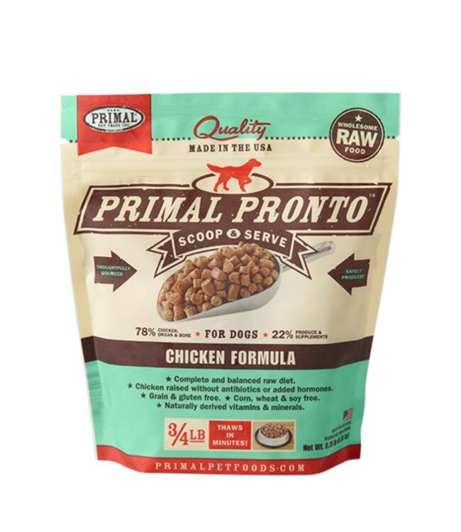 PRIMAL Pronto Raw Frozen Canine Chicken Formula - The Fish & Bone