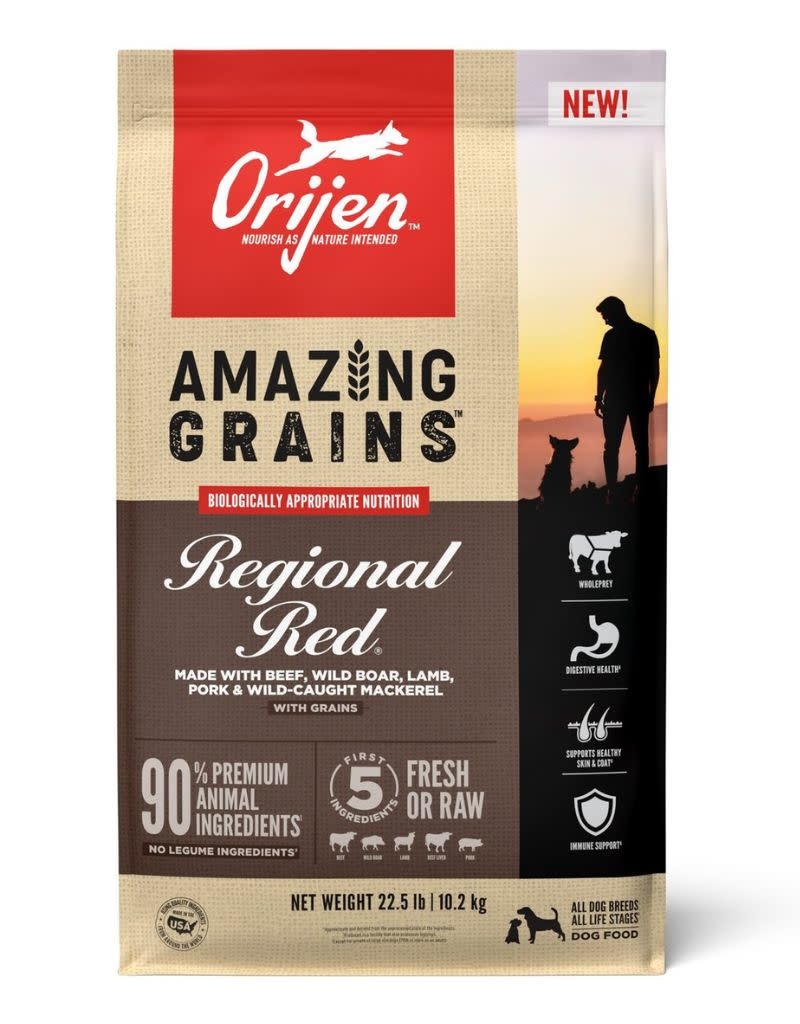ORIJEN ORIJEN Amazing Grains Regional Red Dog Food 22.5lb - The Fish & Bone