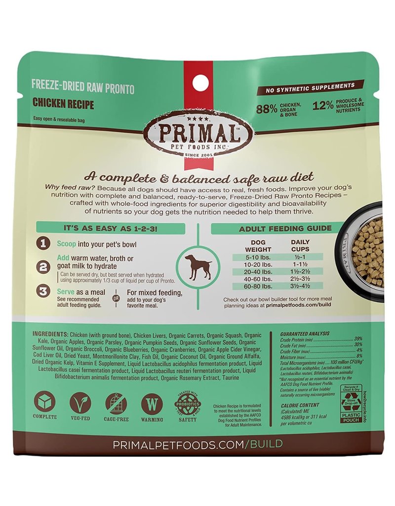 PRIMAL Freezedried Pronto Dog Food Chicken - The Fish & Bone