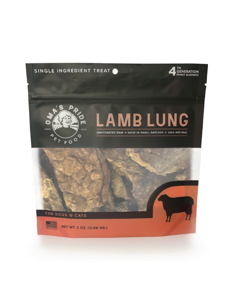 OMA'S PRIDE Dehydrated Treat Lamb Lung 2oz - The Fish & Bone