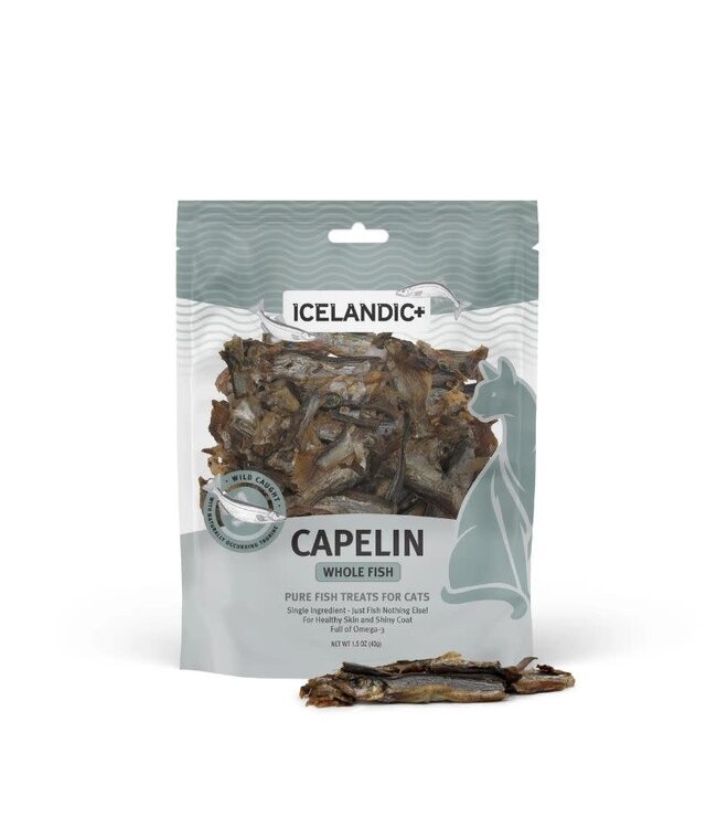 ICELANDIC+ Cat Treat Whole Capelin 1.5oz - The Fish & Bone