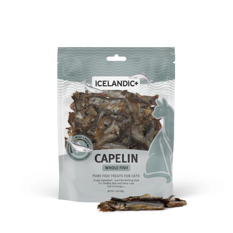 ICELANDIC+ Cat Treat Whole Capelin 1.5oz - The Fish & Bone