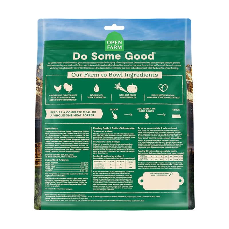 OPEN FARM Dog Grain Free Raw Mix Morsels Prairie 13.5OZ - The Fish & Bone