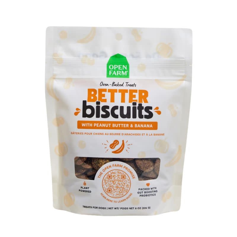 Open Farm OPEN FARM Better Biscuits Peanut Butter & Banana Recipe 8OZ - The Fish & Bone