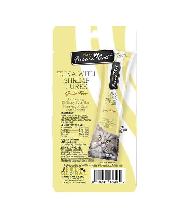 Fussie Cat® Tuna Shrimp Purée 4 Tubes .05 OZ Each - The PawStand®