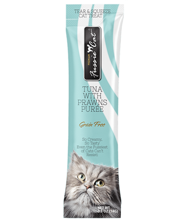 Fussie Cat® Tuna Prawn Purée 4 Tubes .05 OZ Each - The PawStand®