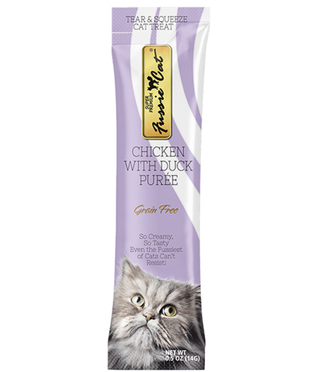 Fussie Cat® Chicken Duck Purée 4 Tubes .05 OZ Each - The PawStand®