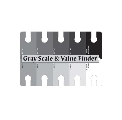 Color Wheel Co Gray Scale and Value Finder, Ten swatches - MICA Store