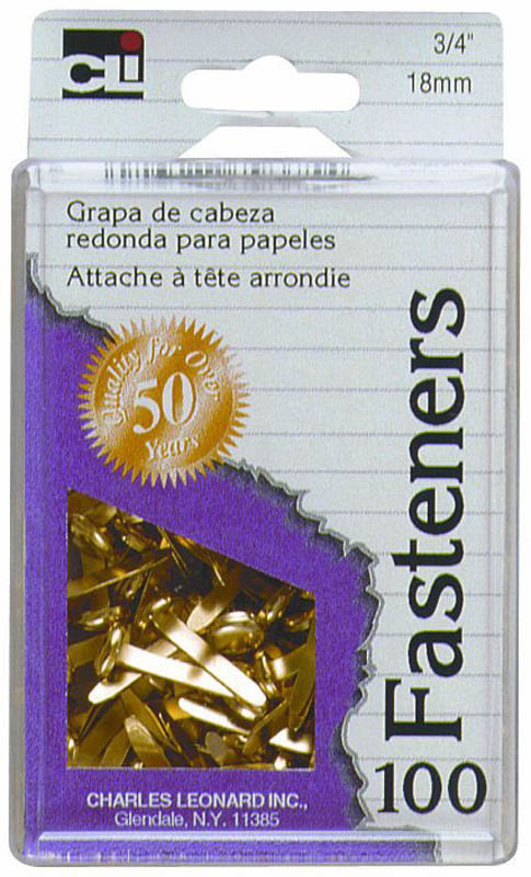 Charles Leanord Charles Leonard Round Head Paper Fastener - Brass .25X ...