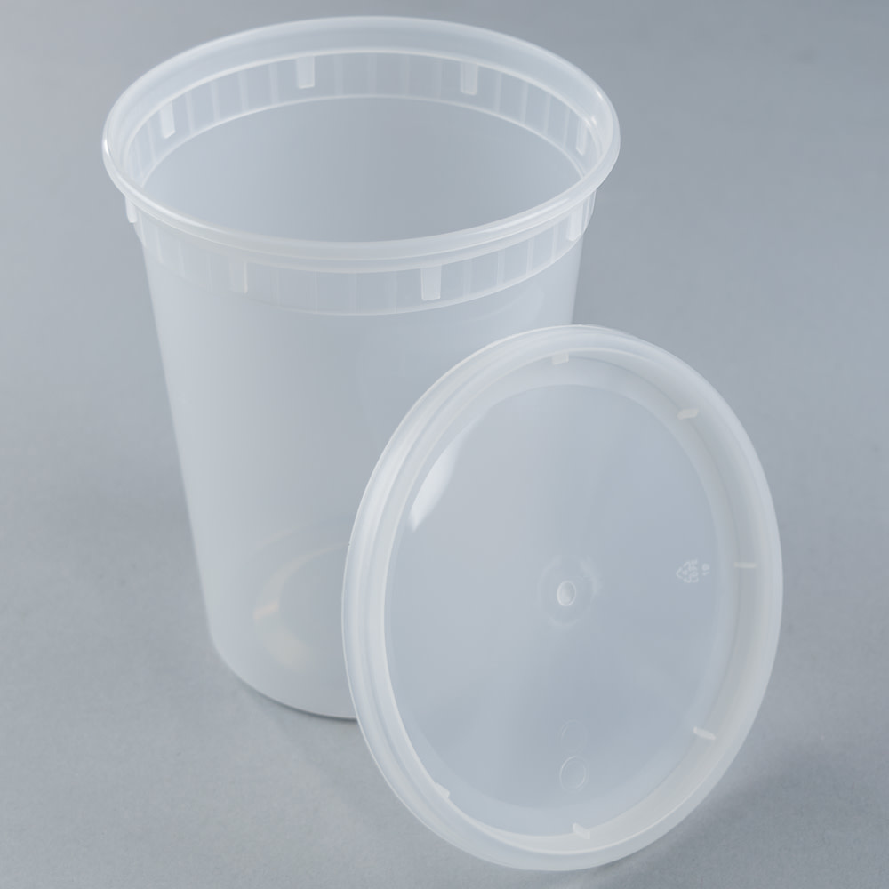 Translucent Plastic Container and Lid 32oz - MICA Store