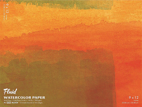 Fluid Watercolor Paper Easy-Blocks, Cold-Press, 9'' X 12'' - MICA Store