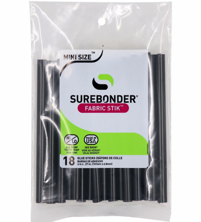 Fabric Stik All Temperature Black Mini Glue Stick 18-4" Length - MICA Store