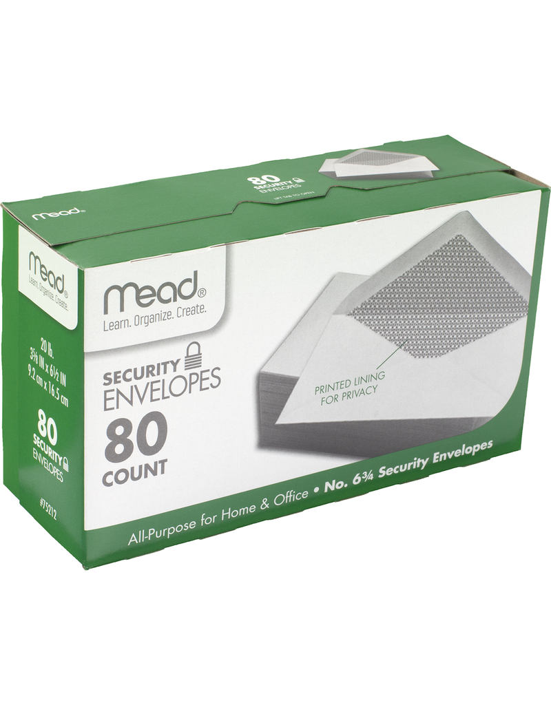Mead Mead Security Envelope - White #6.75 80Ct Box - MICA Store