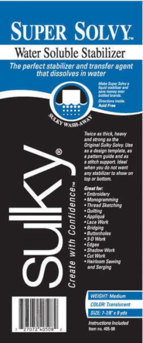 Super Solvy - Heavier Water Soluble Stabilizer 8"X9YDs - MICA Store