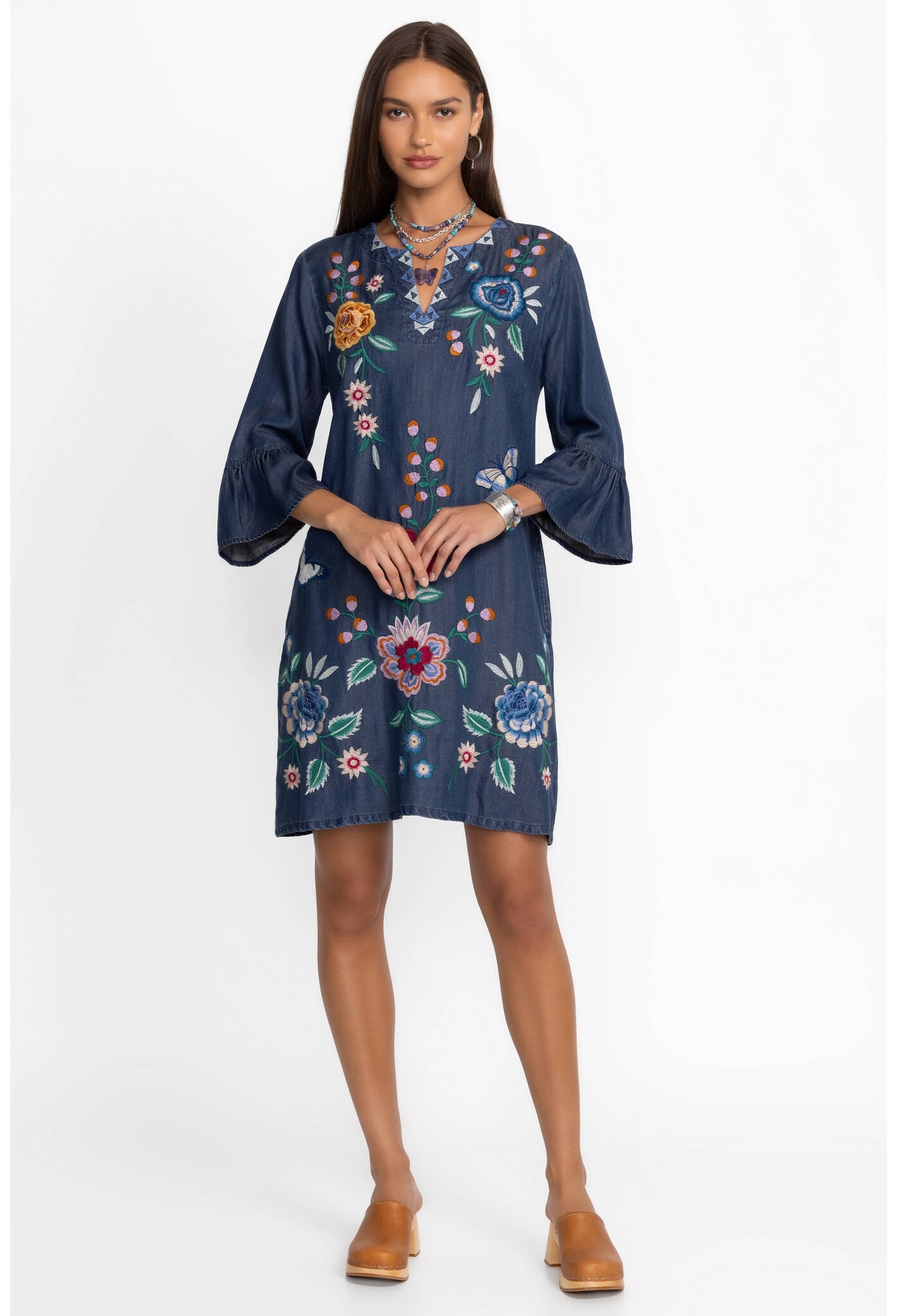 Ruffle Sleeve Dress Taymia Denim - Shop Barron's