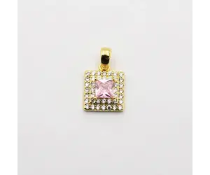 Treasure Jewels Square Pink Crystal Charm - Shop Barron's