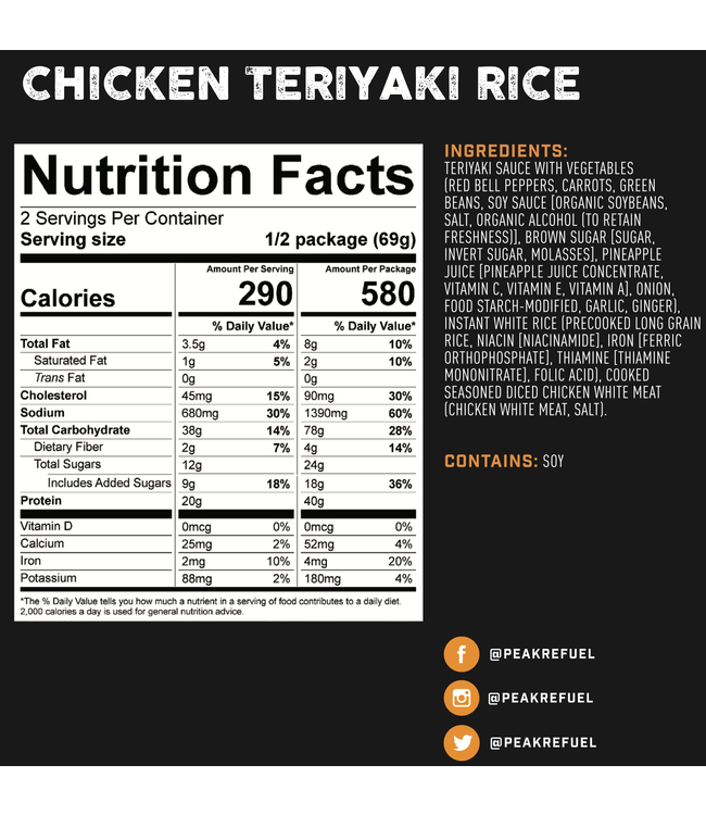 Peak Refuel Chicken Teriyaki Rice - Quest Outdoors