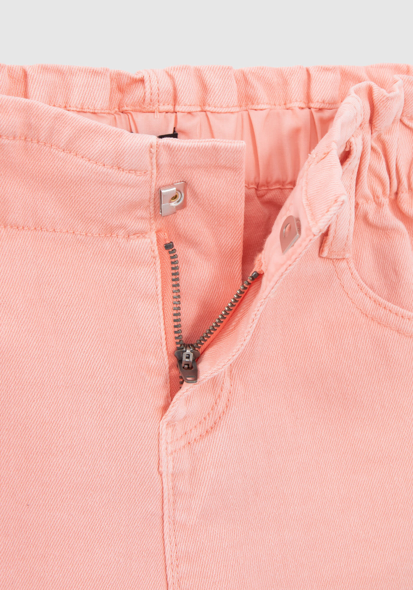 GIRLS’ PEACH DENIM SHORTS, EMBROIDERED BRAID DOWN SIDES | IKKS Canada ...