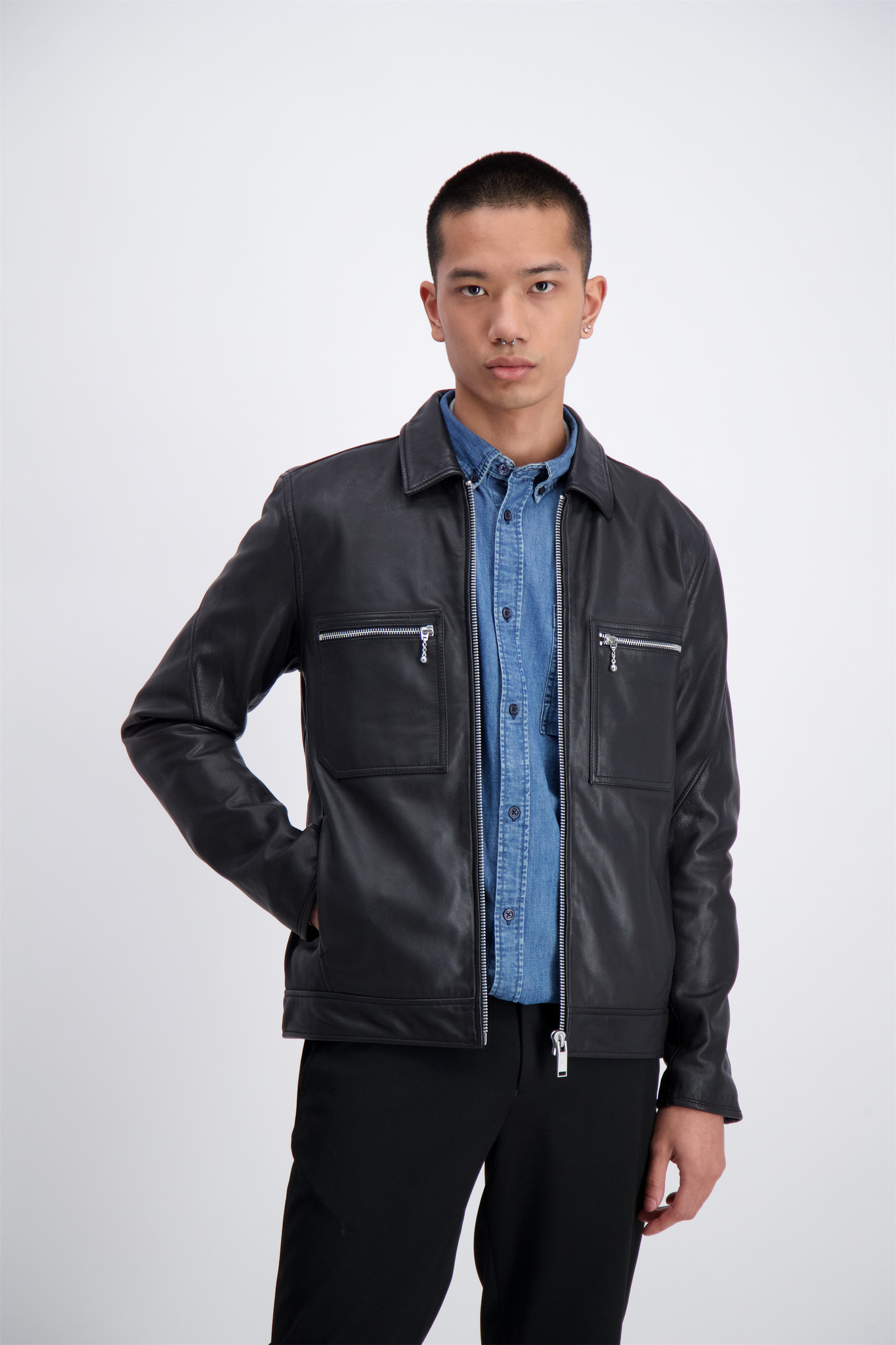 Leather Trucker Jacket Style: 60-155001US - LINDBERGH