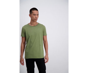 Raw edge tee S/S: 60-40002USYO;OLIVE GREEN - LINDBERGH Raw edge tee S/S: 60-40002USYO;OLIVE GREEN - LINDBERGH
